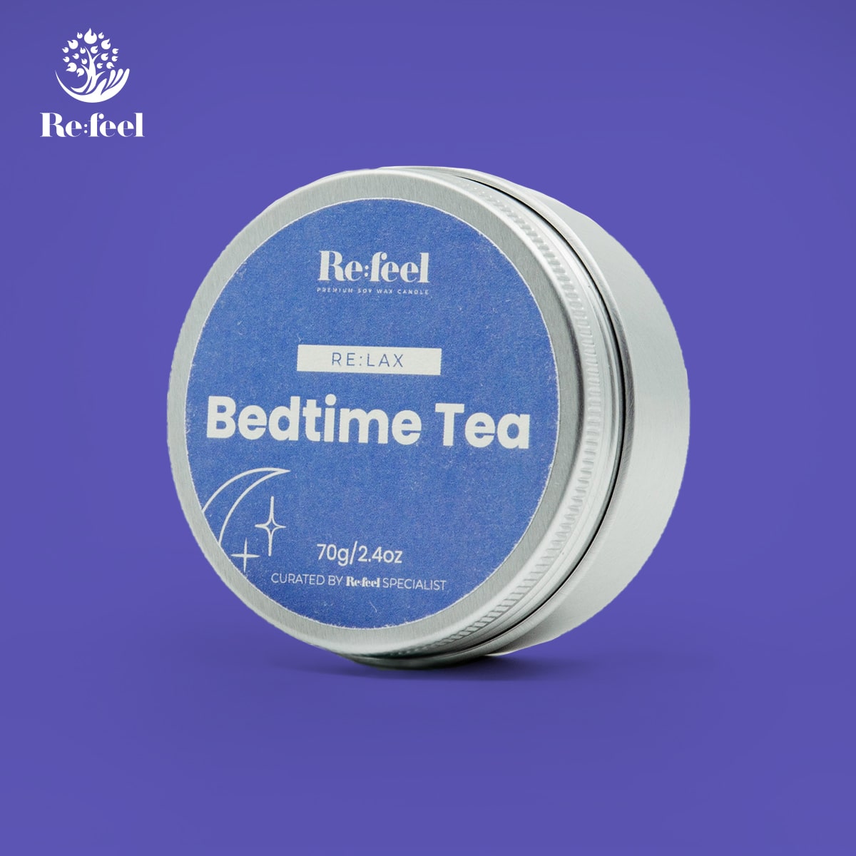 Bedtime Tea Candle - Lavender, Chamomile, and White Tea Blend – Re:feel ...